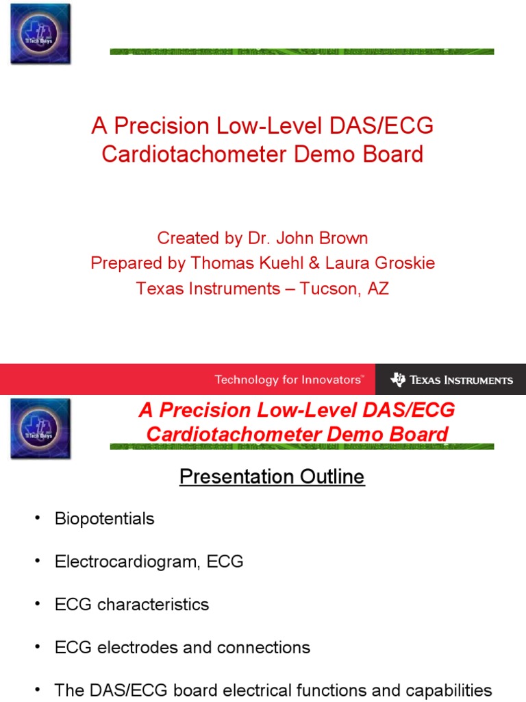A Precision Low-Level DAS/ECG Cardiotachometer Demo Board | PDF ...
