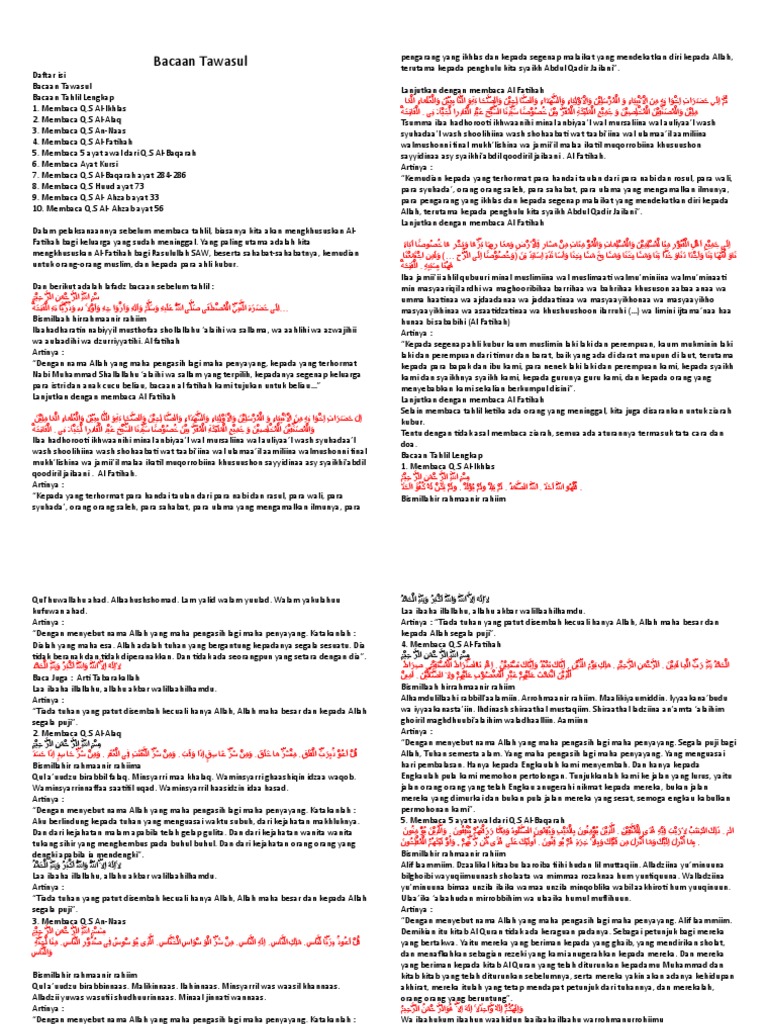 Bacaan Tawasul | PDF