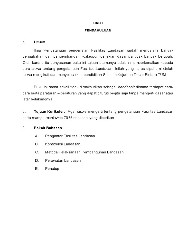 Diktat Fasilitas Landasan Letda Muklis | PDF