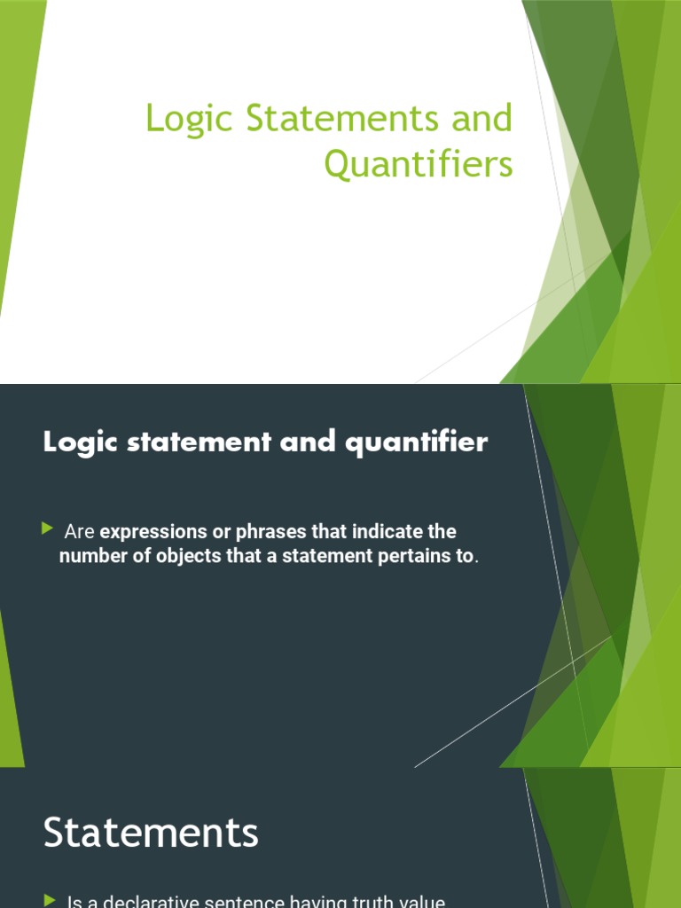 Logic Statements and Quantifiers | PDF Logic Statements and Quantifiers | PDF