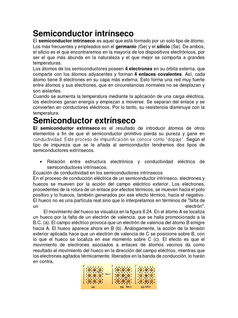 Semiconductor Intrínseco | PDF | Semiconductores | Dopaje (semiconductor)