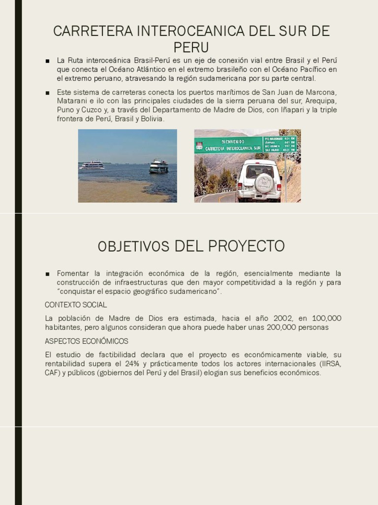 Ruta de la Carretera Interoceánica Perú-Brasil | PDF