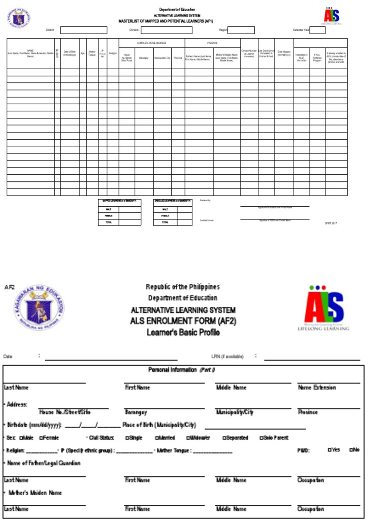 Department of Education Masterlist of Mapped and Potential Learners ...