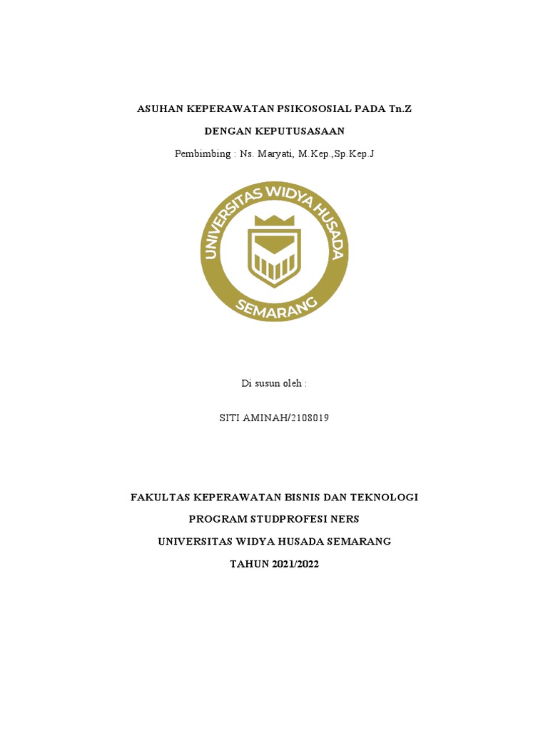 Askep Ami Keputusasaan | PDF