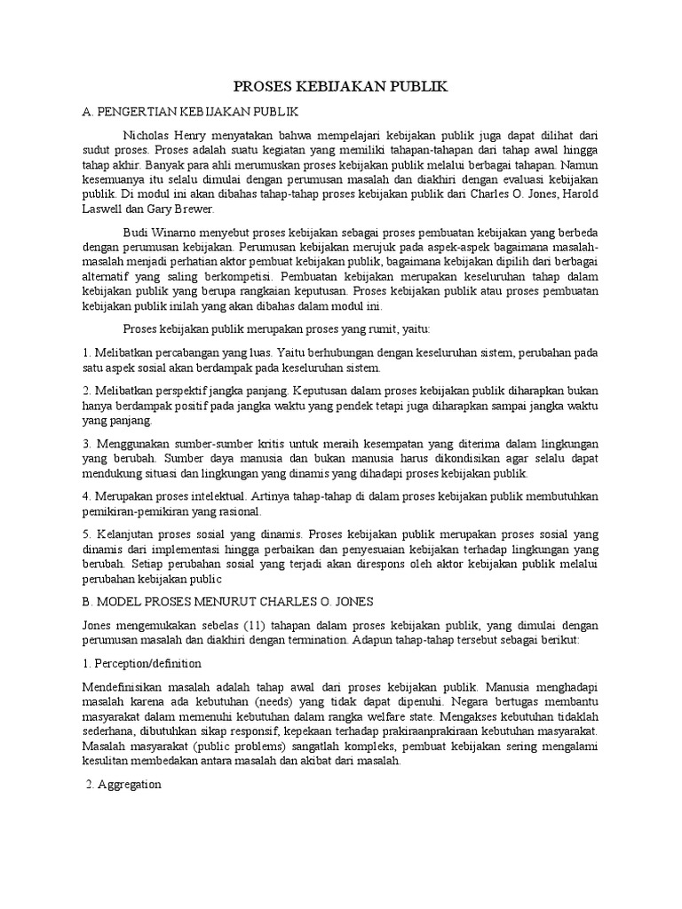 Proses Kebijakan Publik | PDF