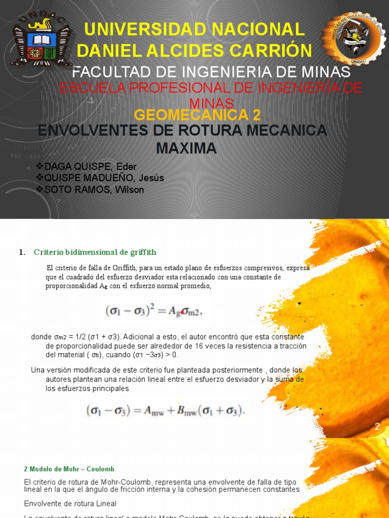 Diapositivas de Geomecanica 2 | PDF | Ingeniería mecánica | Materiales