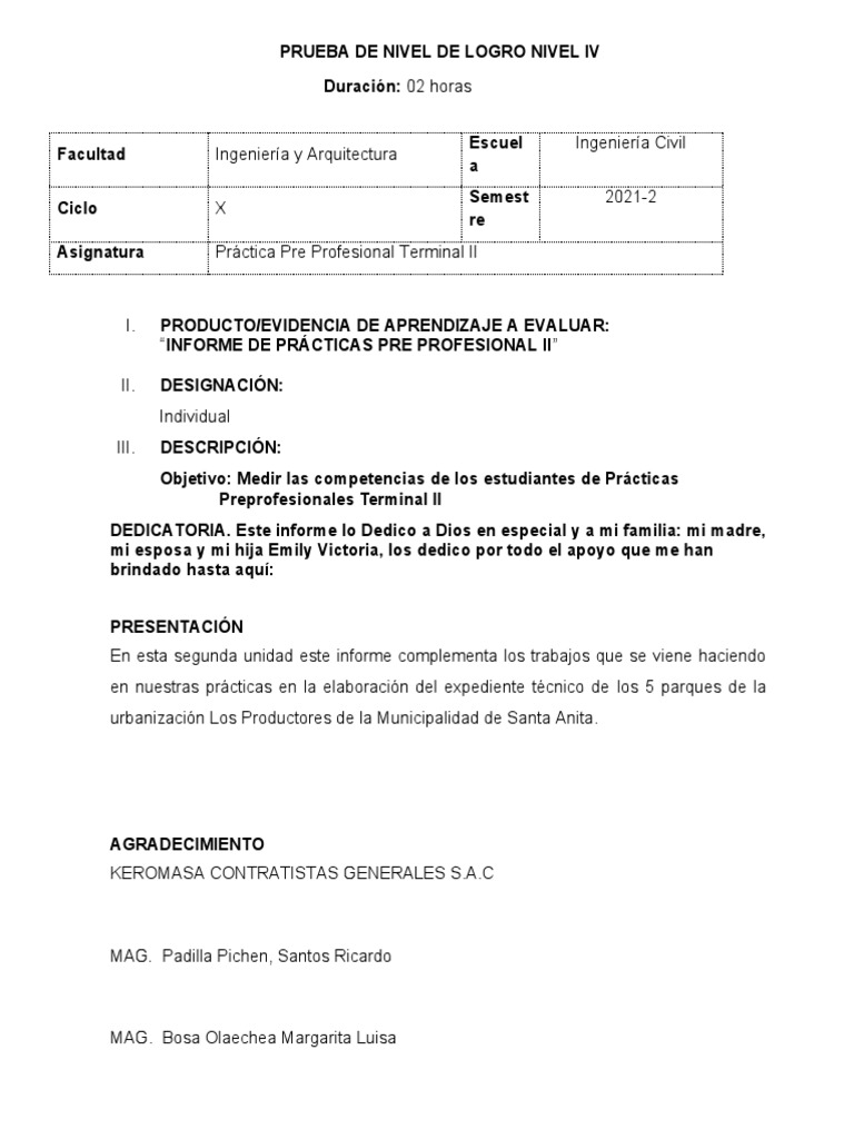 Ath - Prueba de Nivel de Logro Nivel 4b | PDF | Presupuesto | Riego