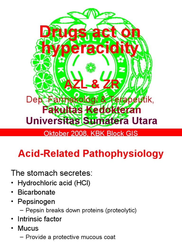 Drugs Act On Hyper Acidity | PDF | Pharmacology | Medical Specialties