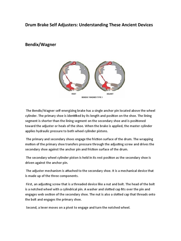 Drum Brake Self-Adjusters Explained | PDF | Vehicle Parts | Mechanical ...