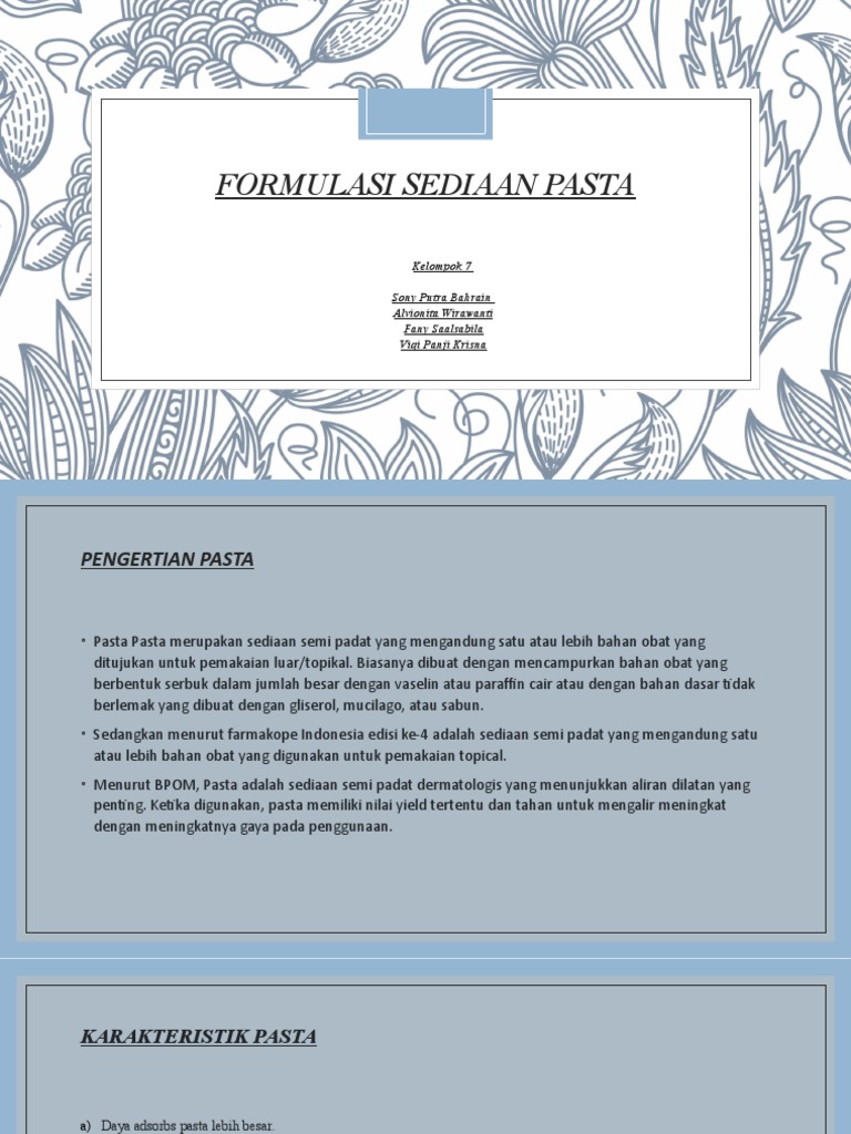 Formulasi Sediaan Pasta Bu Alma | PDF | Karier & Perkembangan | Memasak ...