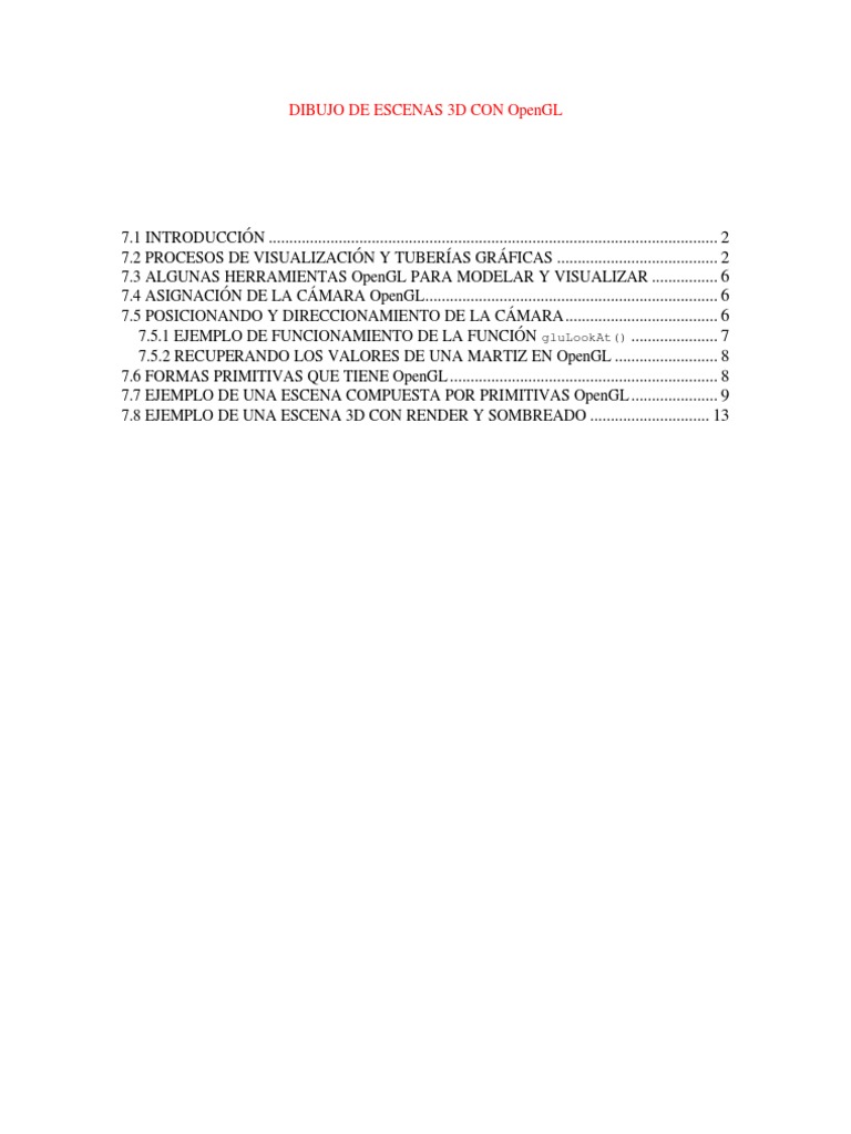 Glut Opengl Pdf Matriz Matemáticas Perspectiva Gráfica