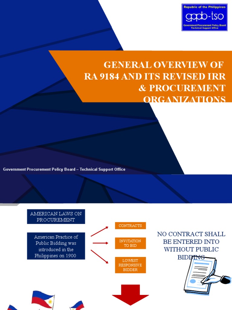General Overview of Ra 9184 and Its Revised Irr & Procurement Organizations | PDF | Procurement ...