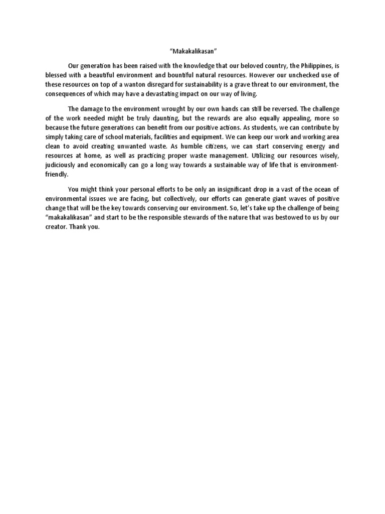 Deped Core Values - Makakalikasan | PDF