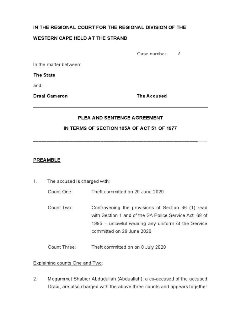 10h18 Op 16 June Draft Plea Agreement Without Sentence and More ...
