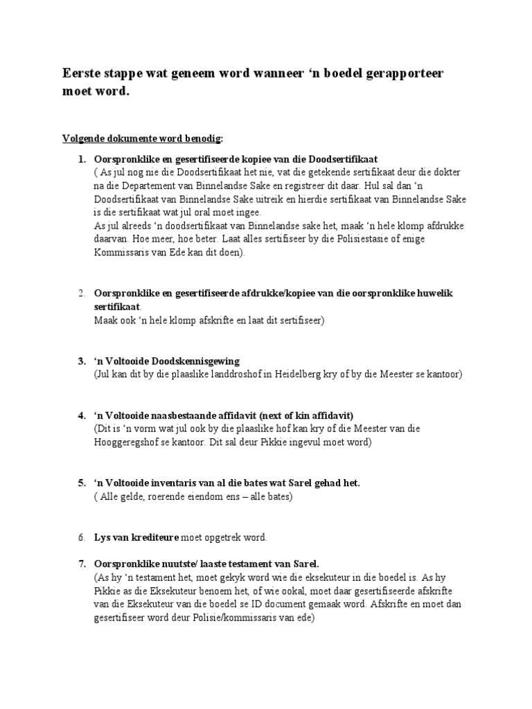 Boedel Aanmelding | PDF