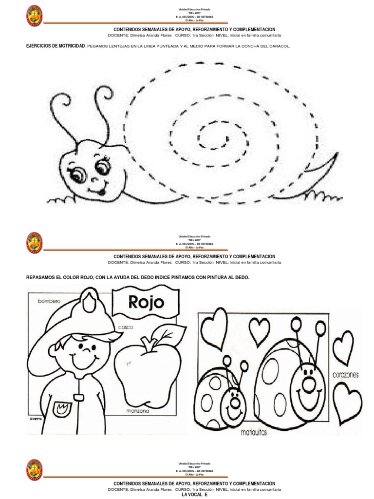 4ta SEMANA PRE KINDER CONTENIDO DETAREAS | PDF