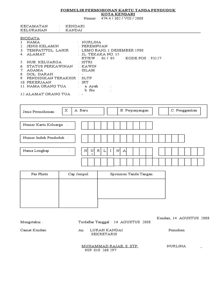 Formulir Blangko KTP | PDF