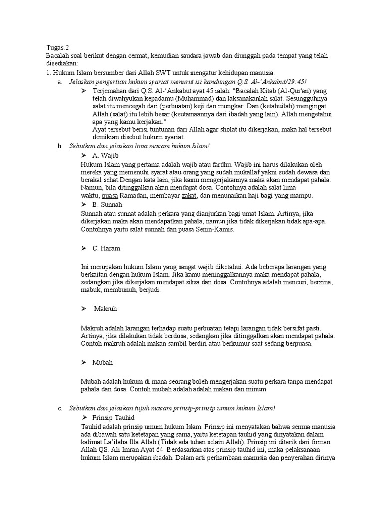 Jawaban Tugas 2 PAI | PDF | Agama & Spiritualitas