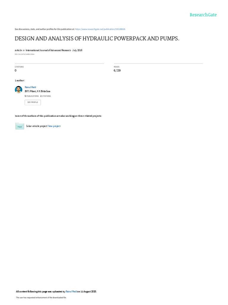 Hydraulic Clamping System Design | PDF | Deformation (Engineering ...