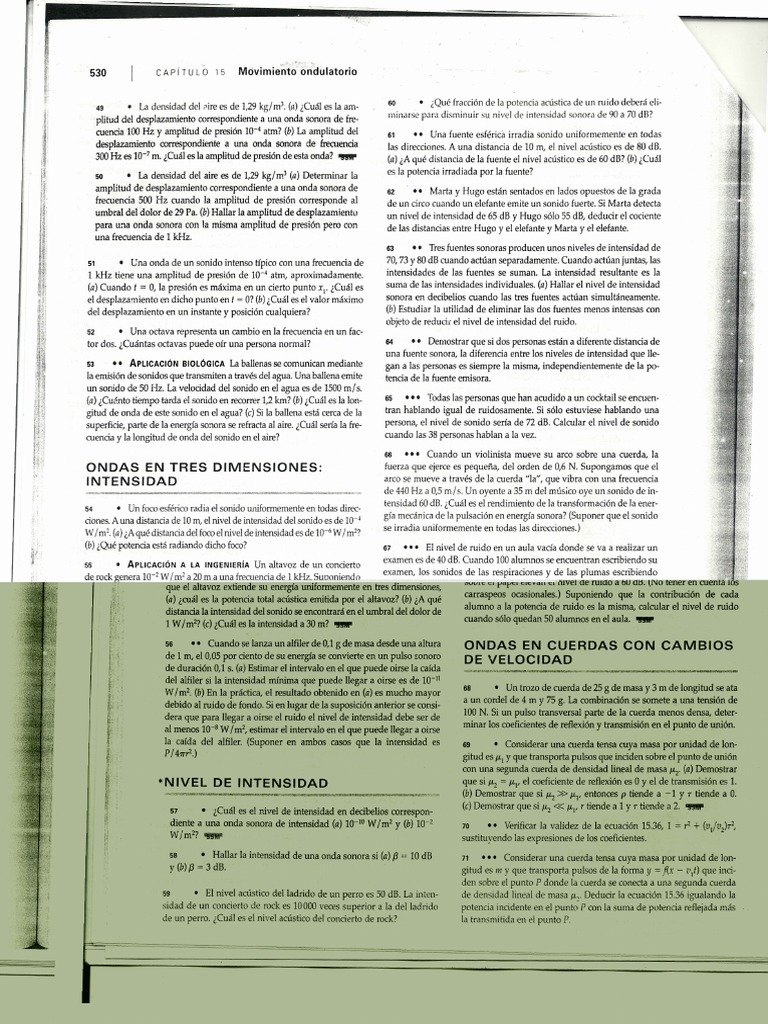 Tipler Mosca 6ta Edición, Capítulo 15 Parte 4 | PDF | Sonido | Decibel