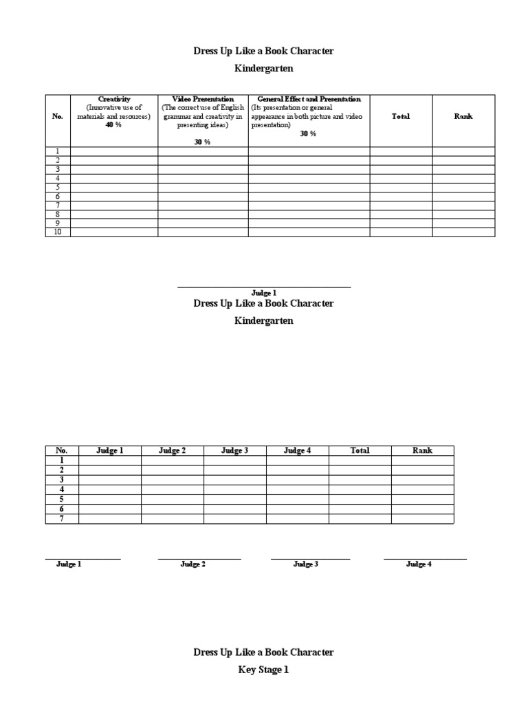 Criteria For Judging Tally Sheets | PDF | Cognition | Communication