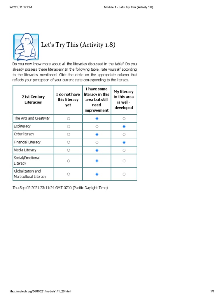 Module 1 - Let's Try This (Activity 1.8) | PDF