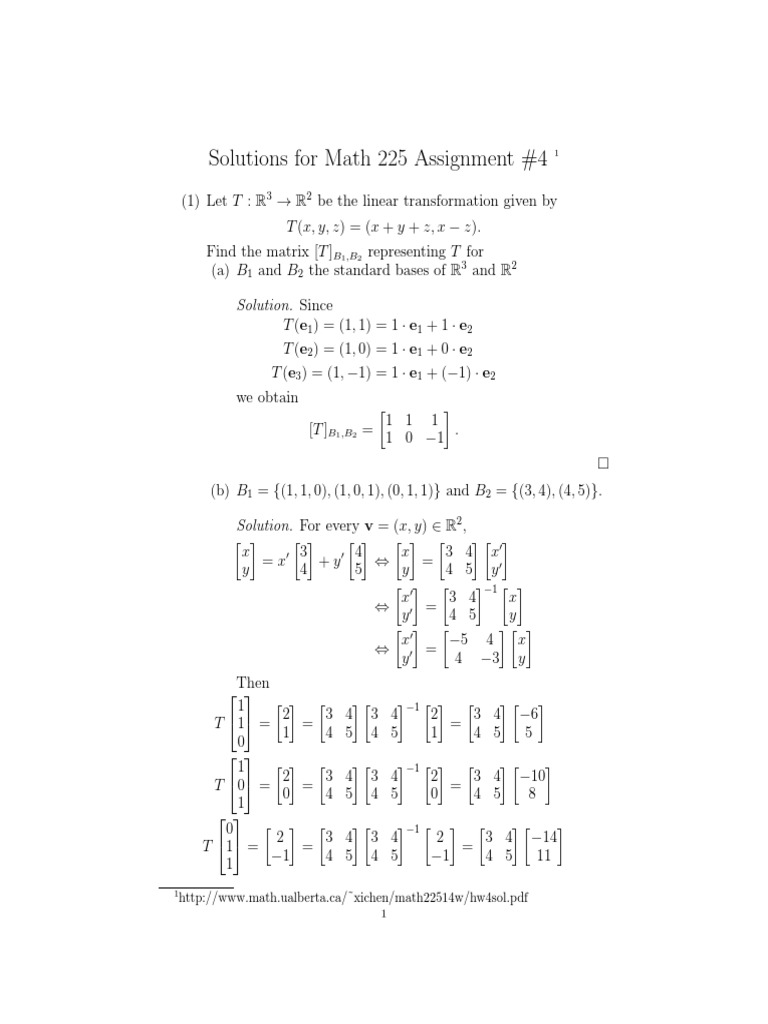 Solutions For Math 225 Assignment #4 | PDF | Functional Analysis | Functions And Mappings