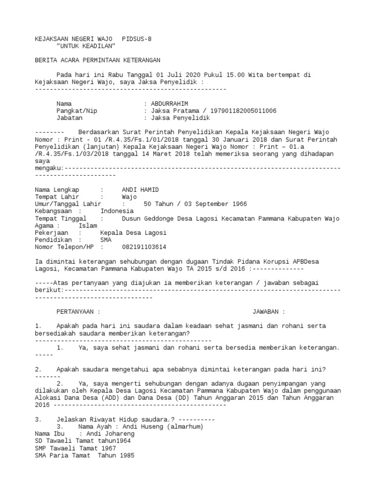 Permintaan Keterangan Pdf