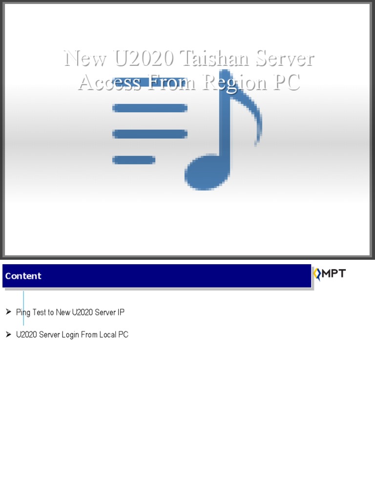 U2020 Taishan Ping Test and Login Steps | PDF