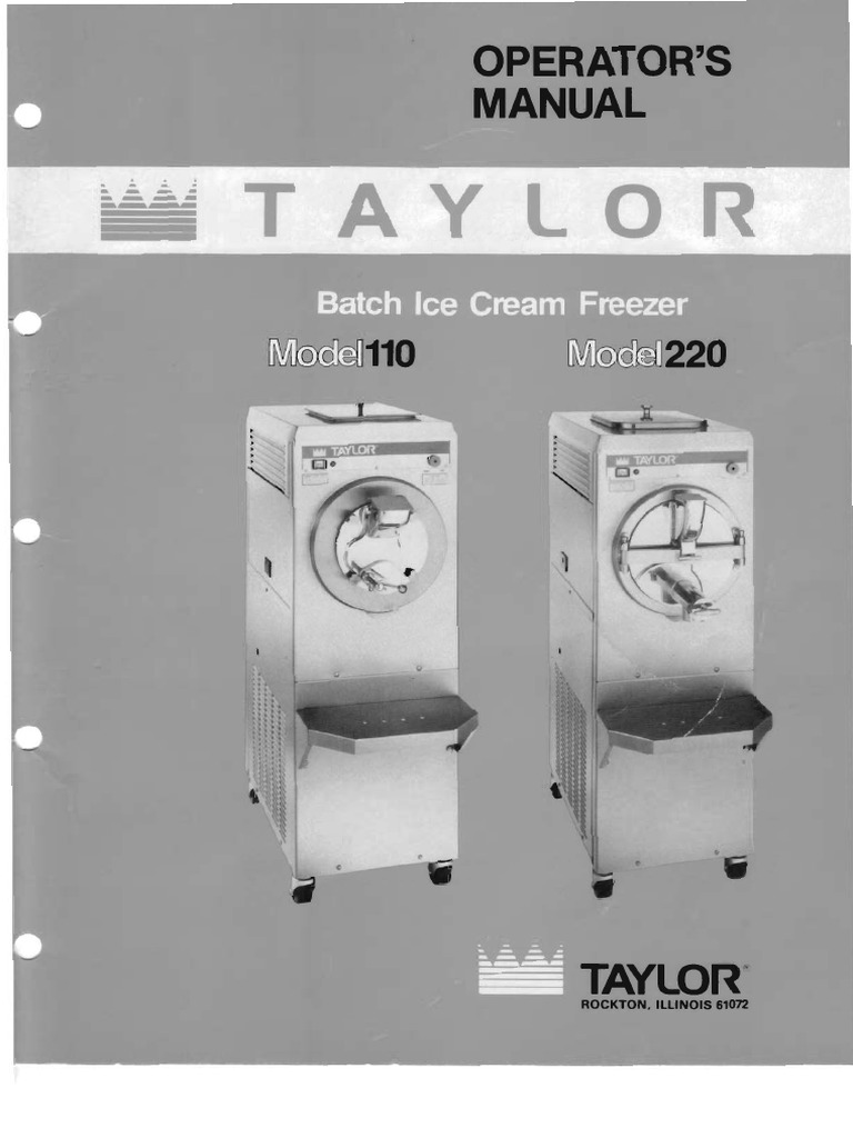 Taylor Batch Freezer 110 - 220 | PDF