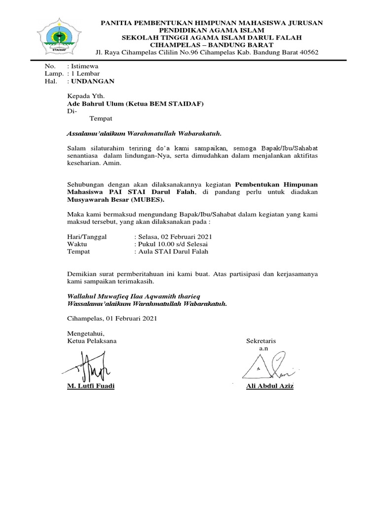Undangan Mubes Bem | PDF