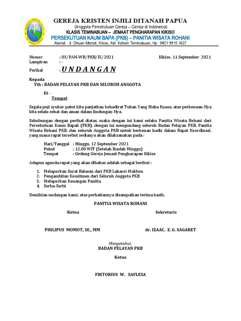 Undangan PKB PWR | PDF | Agama & Spiritualitas