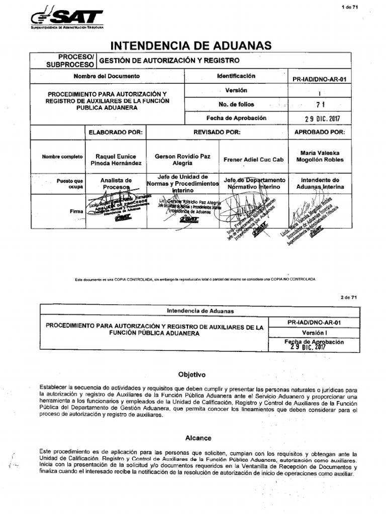 PR IAD DNO AR 01 Procedimiento para Autorización y Registro de ...