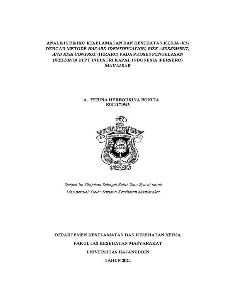 And Risk Control (Hirarc) Pada Proses Pengelasan | PDF