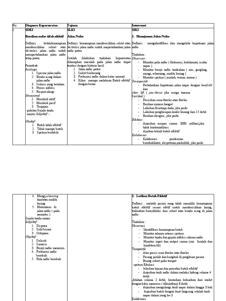 Diagnosa dan Askep TB Paru SDKI | PDF