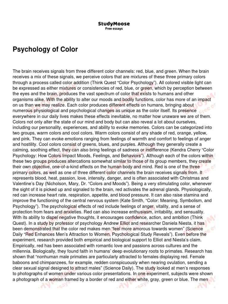 Psychology of Color | PDF | Color | Feeling