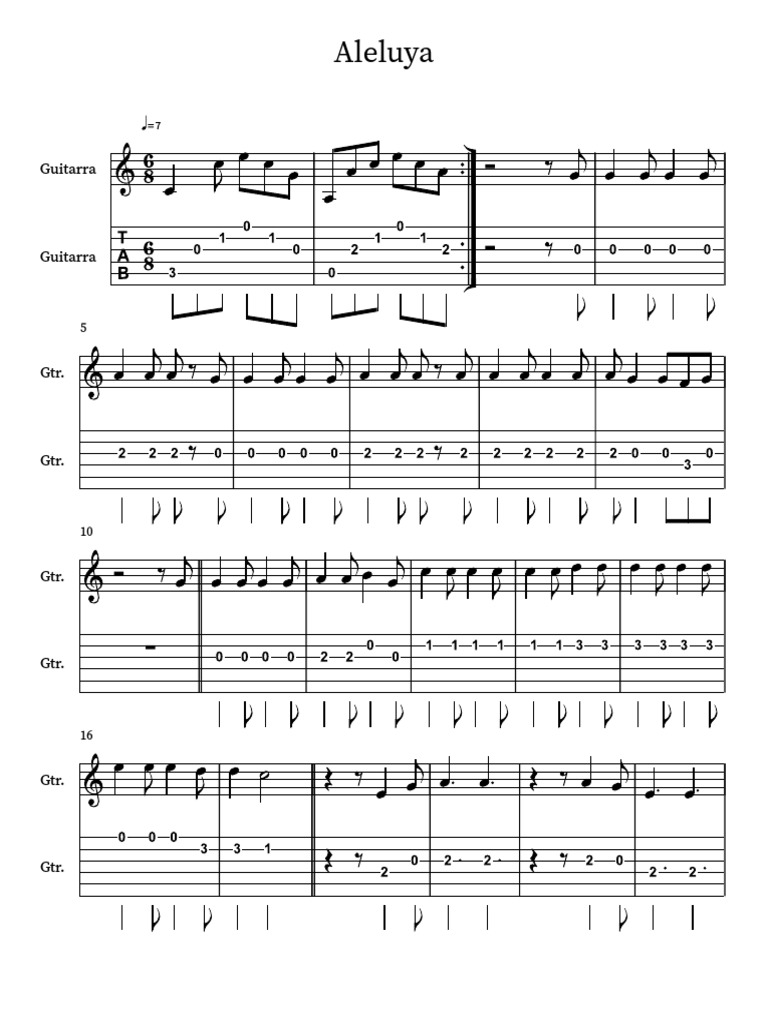 Aleluya Guitarra Partitura | PDF