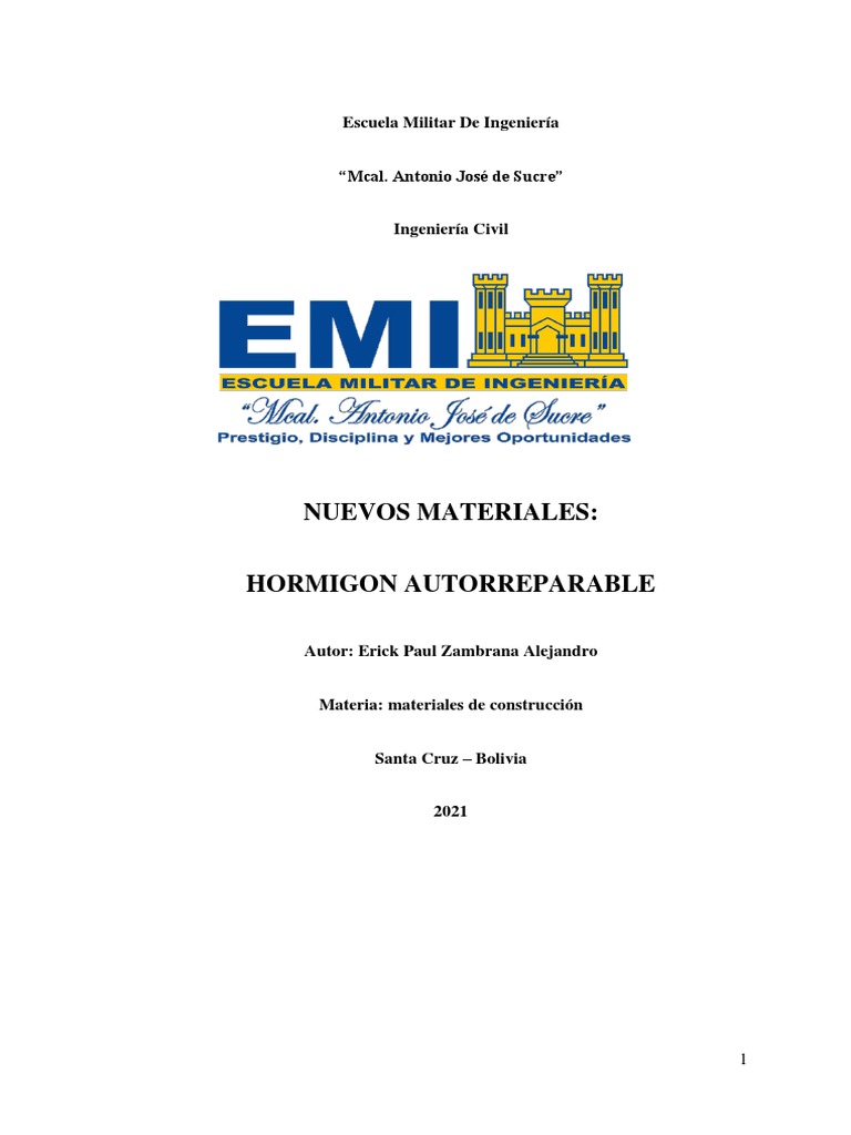 Hormigón Autorreparable: Innovación en Construcción | PDF | Hormigón | Agua