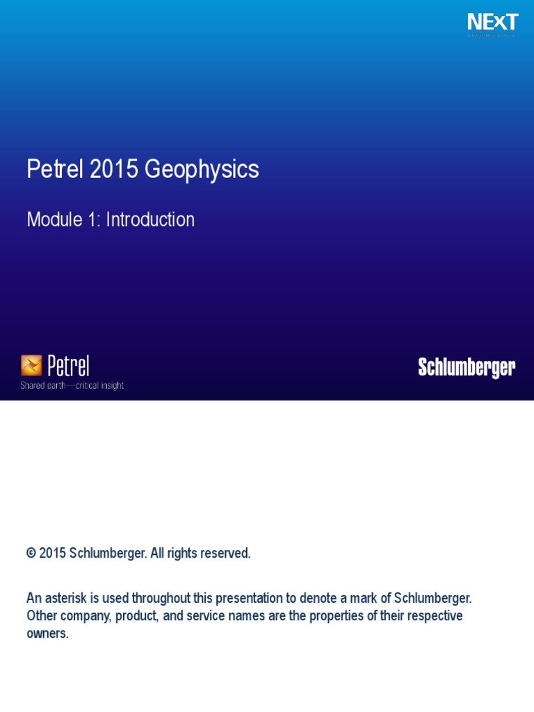 Petrel 2015 Geophysics Module 1-1 Introduction To Petrel Geophysics ...