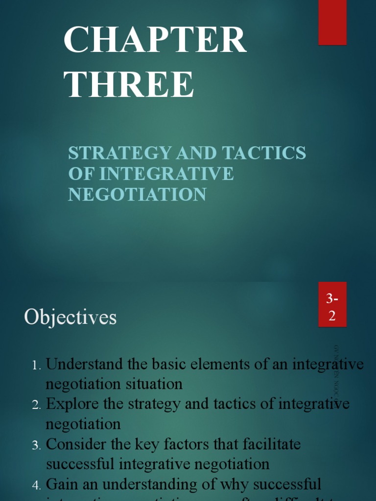 Three: Strategy and Tactics of Integrative Negotiation | Download Free ...