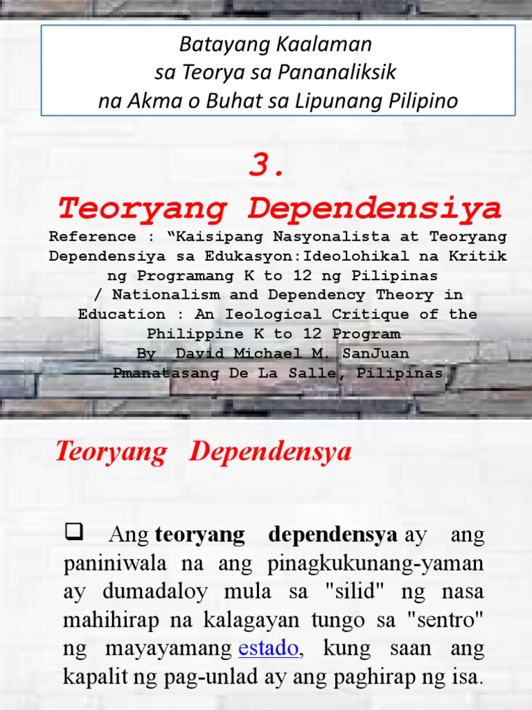 Teoryang Dependensiya PART 1 | PDF