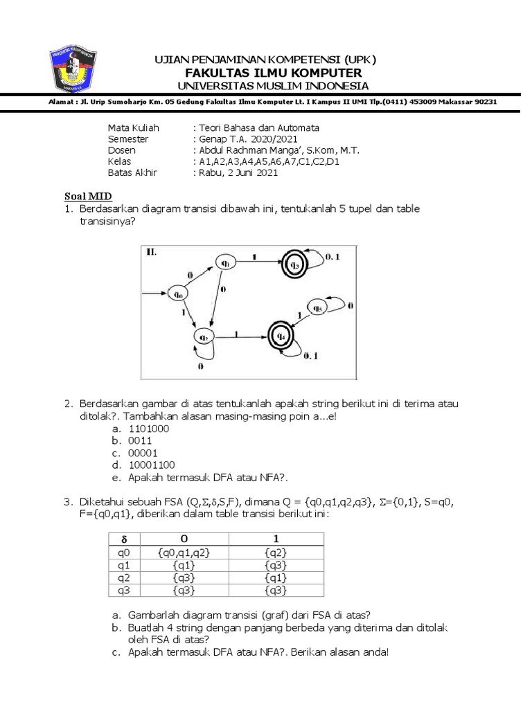 Soal Mid Tba 2021 | PDF