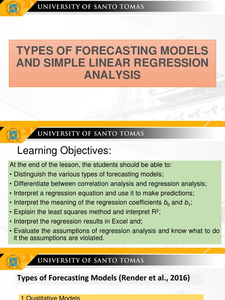 Module 2 Part 1 - Types of Forecasting Models and Simple Linear ...
