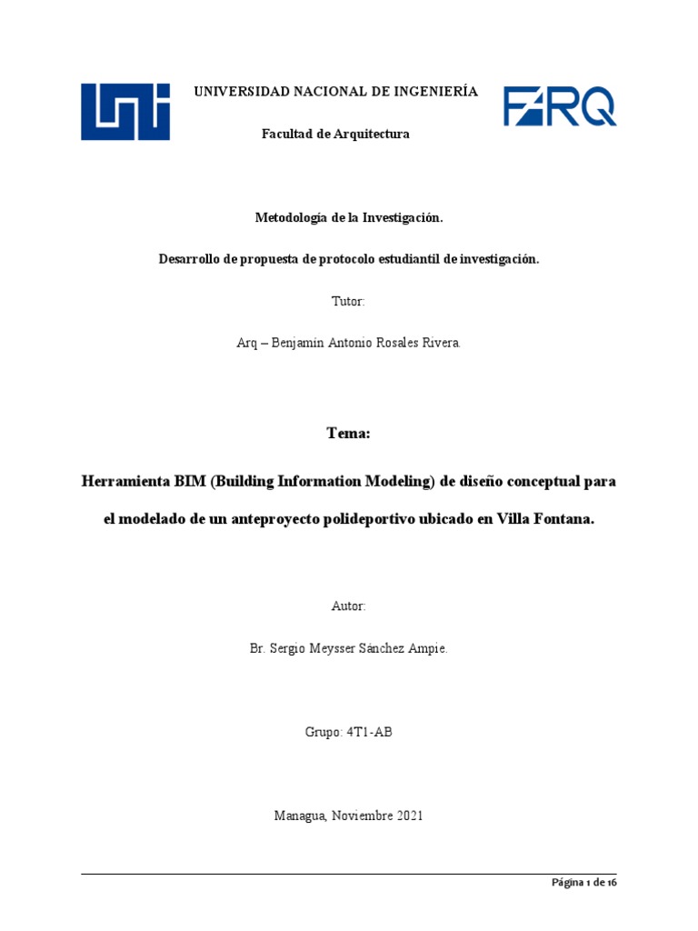 Ejemplo de Protocolo Académico | PDF | Diseño | Modelado de información de construcción
