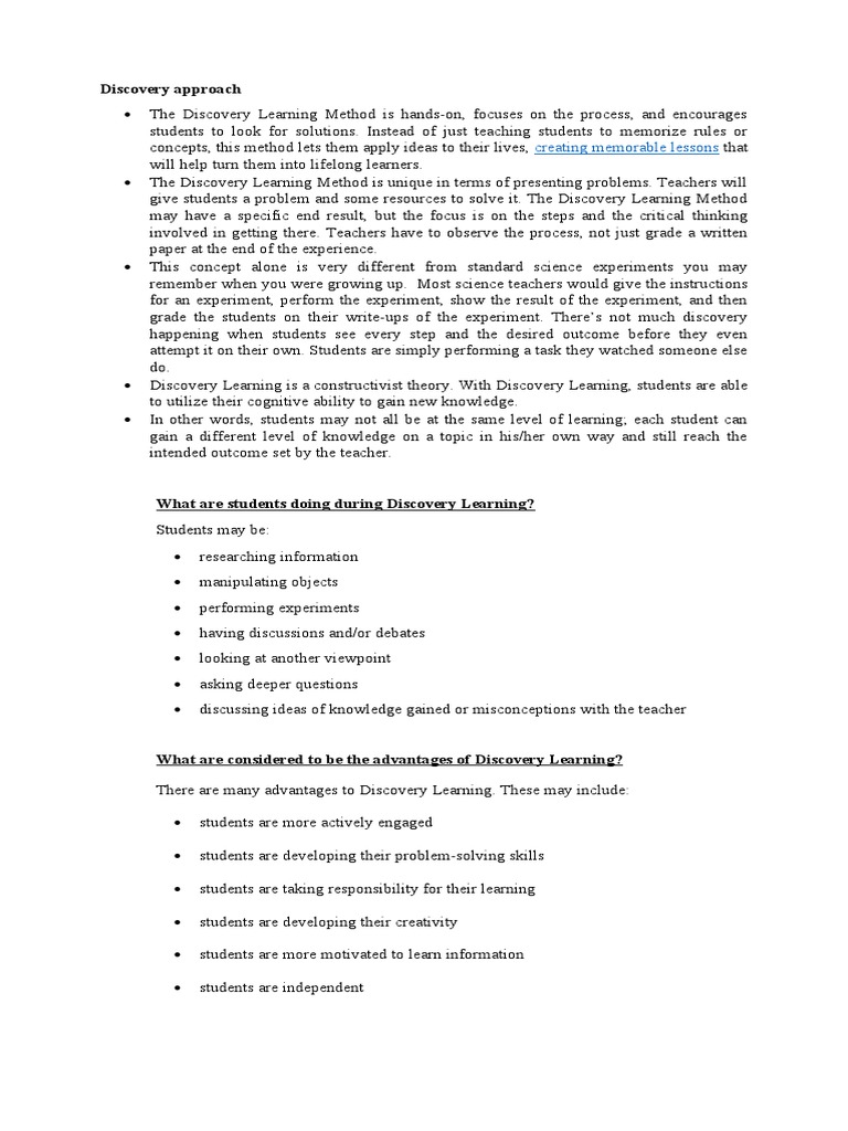 Hands-On Discovery Learning Method | PDF | Multimedia | Learning