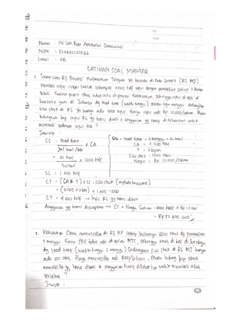 Ni Luh Putu Astikarini Saraswati - P24840120066 - Latsol 2 | PDF