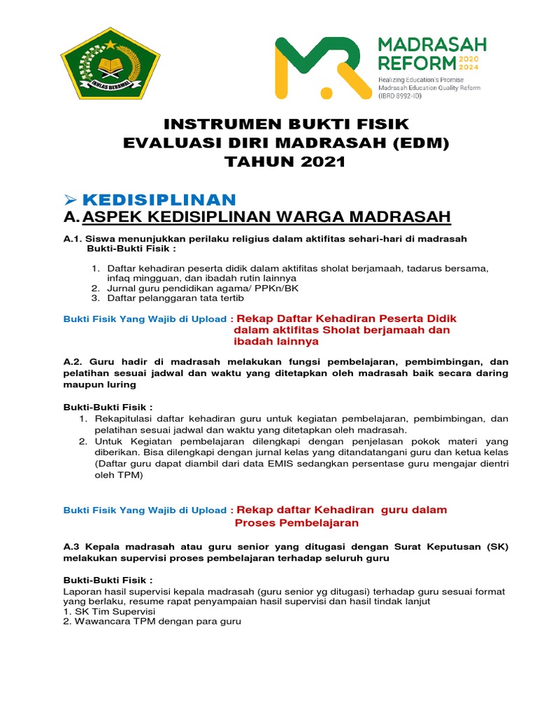 Instrumen Bukti Fisik Edm | PDF