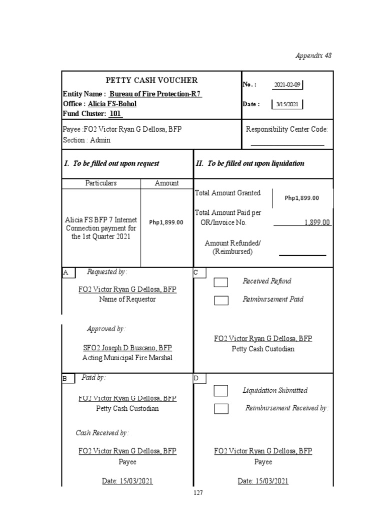 PCF Voucher - Feb | PDF | Payments | Services (Economics)