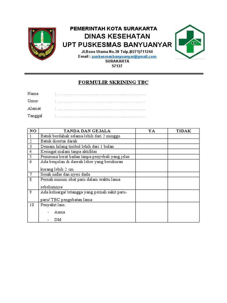 Form Skrining TB | PDF