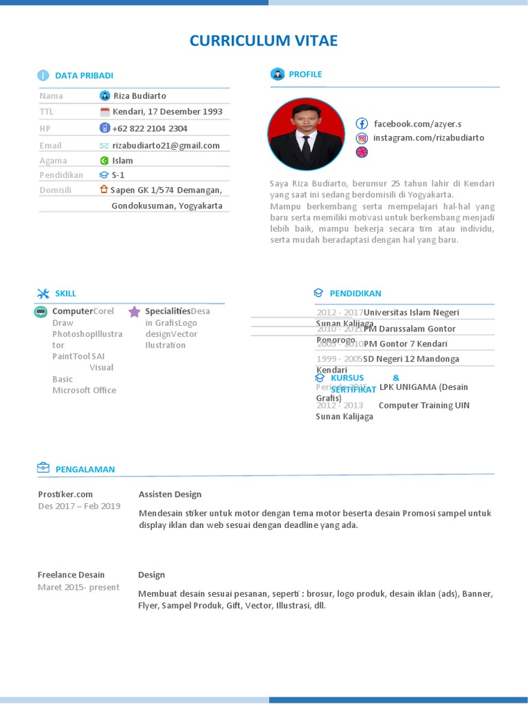 Contoh CV Desain Grafis Modern | PDF